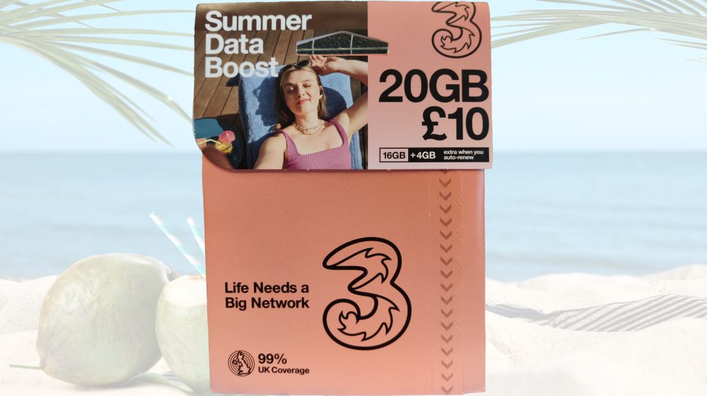 כרטיס סים בינלאומי של חברת Three - City Ride